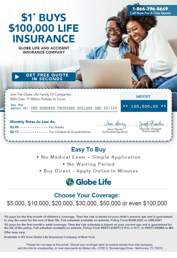 $1* buys $100,000 coverage - Fast Approval Process - | Emails Nest